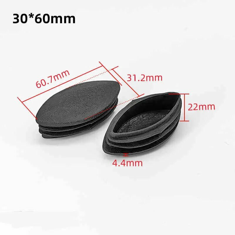 Заглушка для труб из полипропилена 20x20 мм 2Pcs, 30x60mm