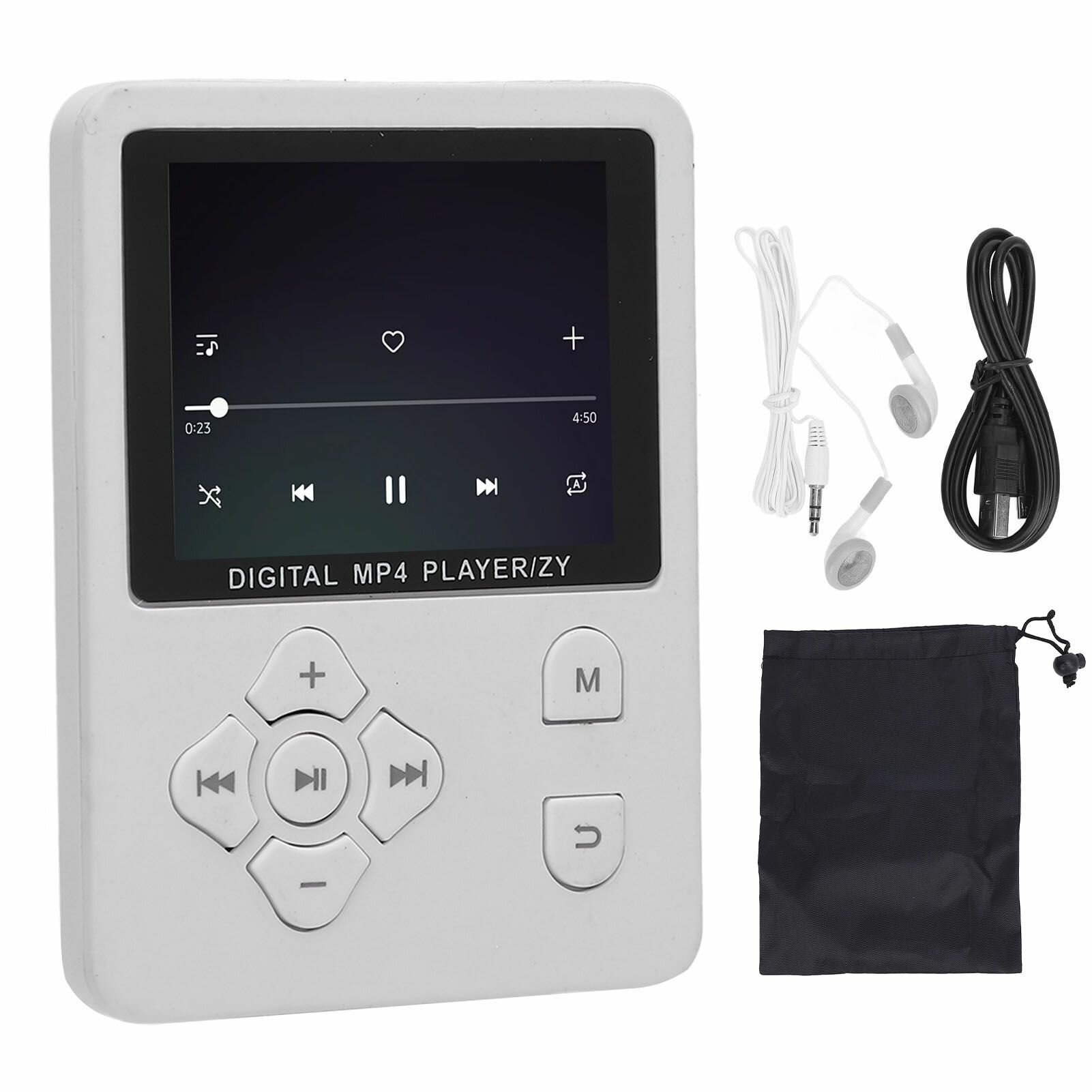 MP3-плеер с Bluetooth 5.0 HiFi портативный MP3-плеер с радио диктофоном электронная книга для спорта бег белый