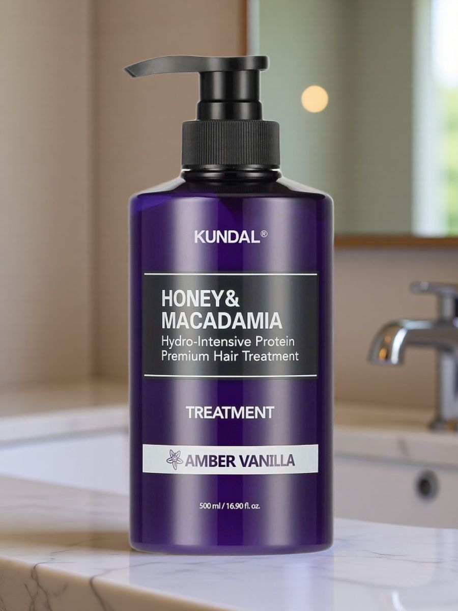 KUNDAL Кондиционер для волос Амбровая ваниль Honey & Macadamia Treatment, 500 мл
