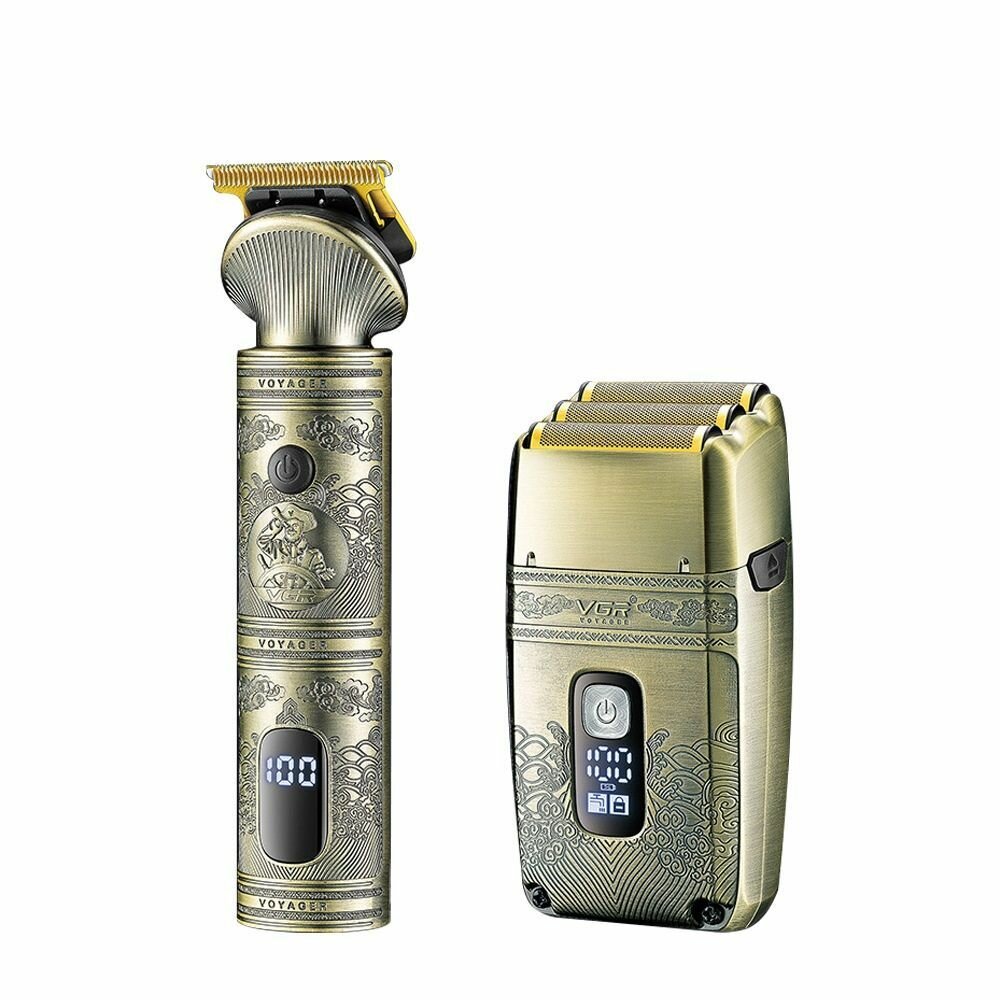 Профессиональный триммер для стрижки волос, бороды и усов 2 В 1 / Электробритва мужская / Набор для стрижки волос