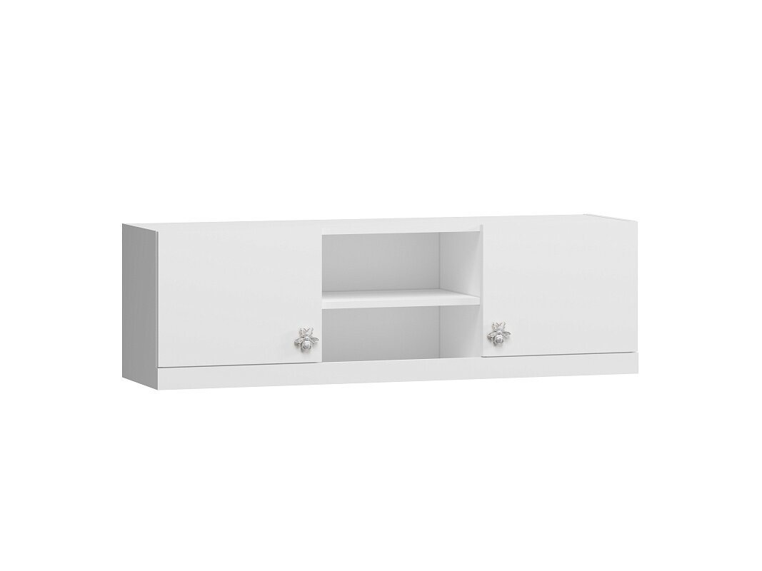 Антресоль МебельЛэнд24 Скарабей - 2 МДФ Белый 120x32x37 двухдверный