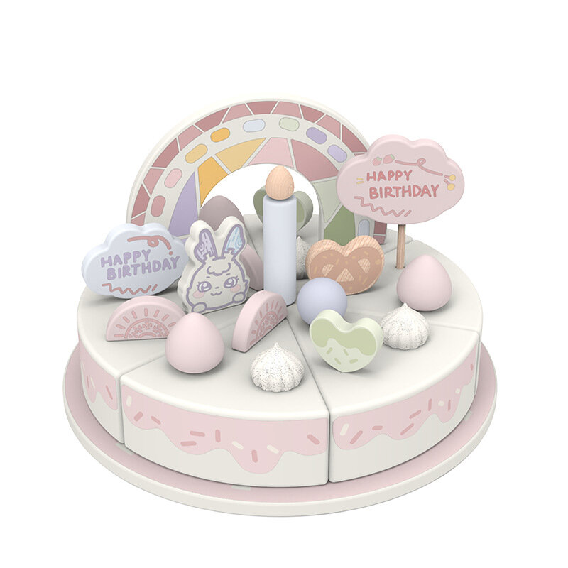 Детская игра в притворство: послеобеденный чай, десертный торт, продажа хлеба, кофемашина, чайный набор, деревянные игрушки