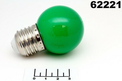 Лампа светодиодная 220V 0.65W E27 зеленая шар G45 Uniel (15lm)