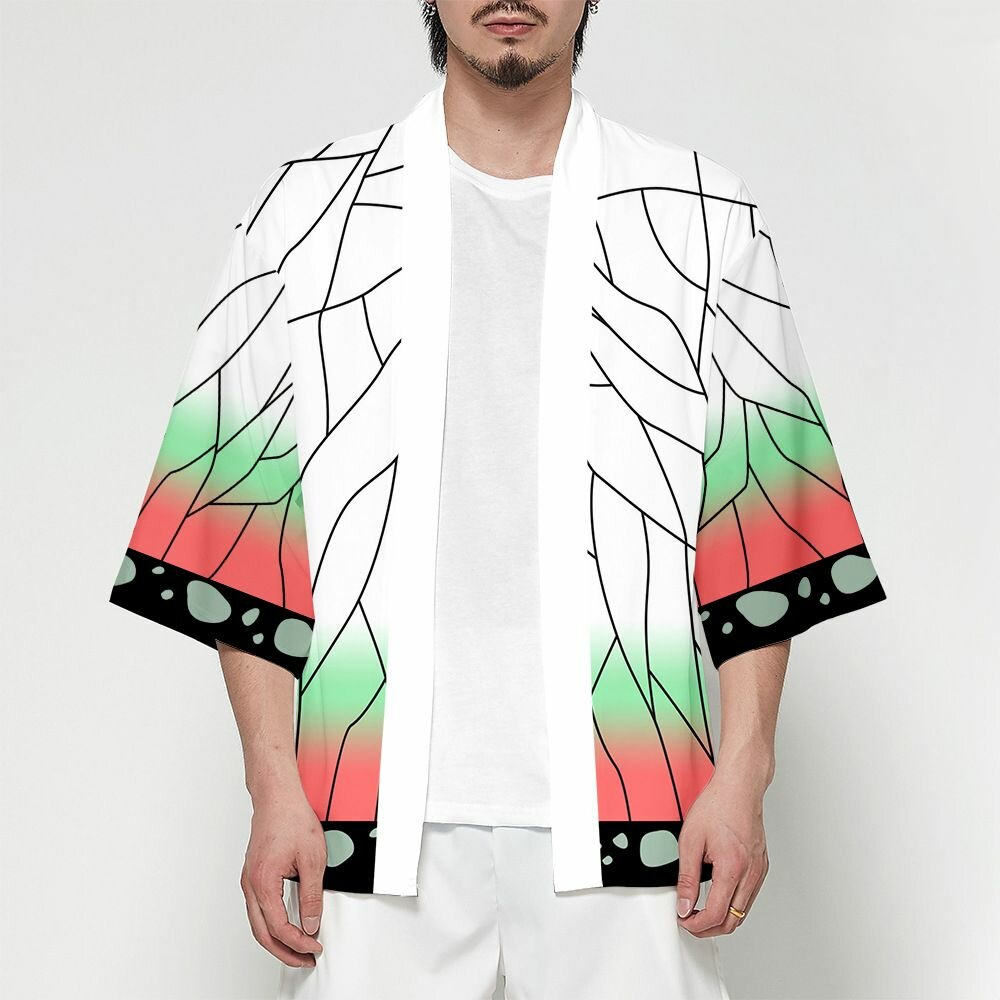 Кимоно-Рубашка-Бабочка I-Bright Company "Наруто Хаори", полиэстер, размер 46, мужское, зеленое