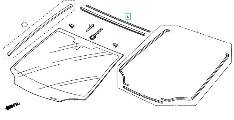 Уплотнение, передн. ветровое стекло верхн. (Оригинал)