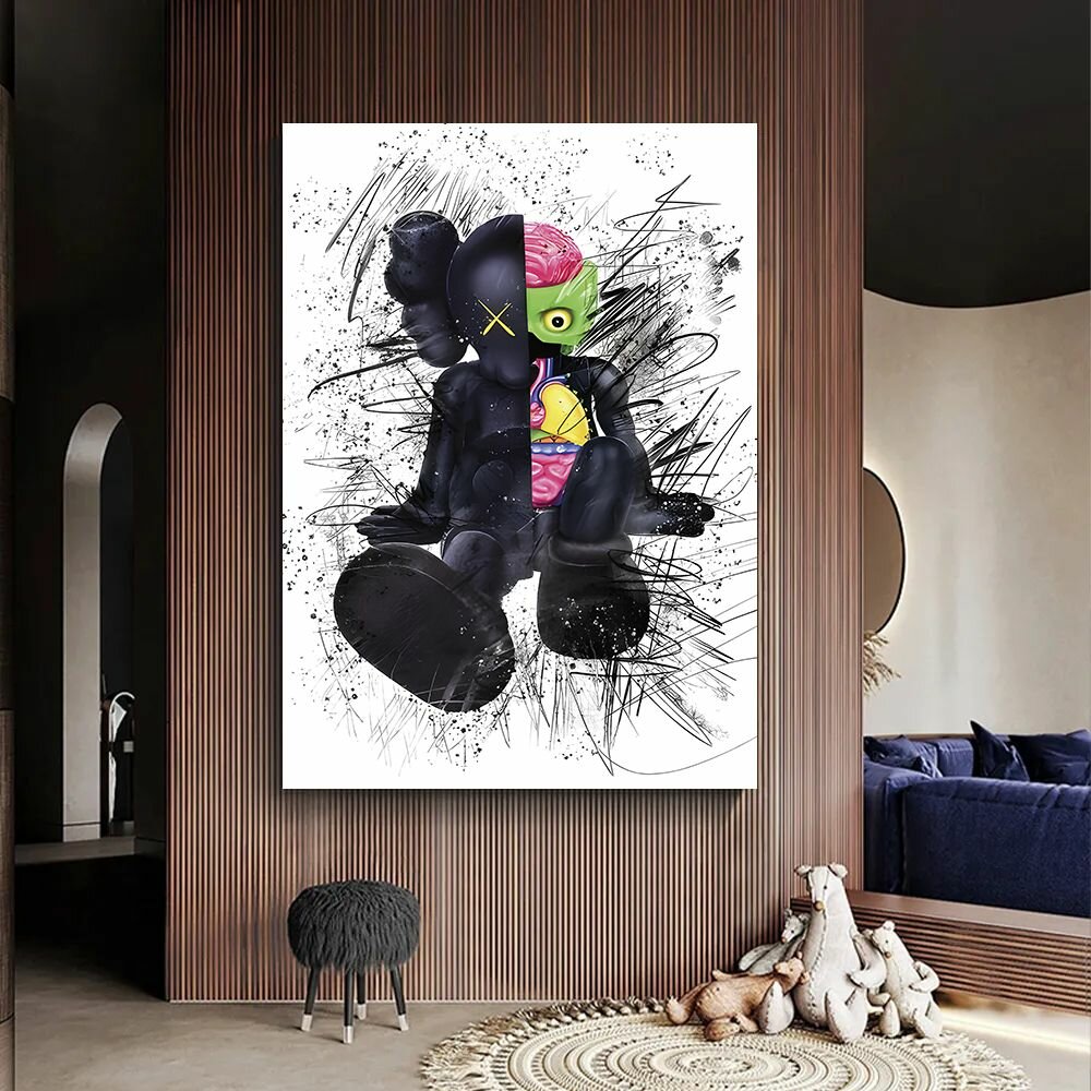 Картина Kaws "Интерьерная", на холсте, на подрамнике, 30x40 см