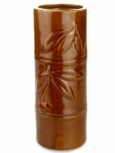 Коктейльный, барный бокал, стакан "бамбук листья" "Тики" керамика, 400 мл. Для вечеринки, праздника, бара.