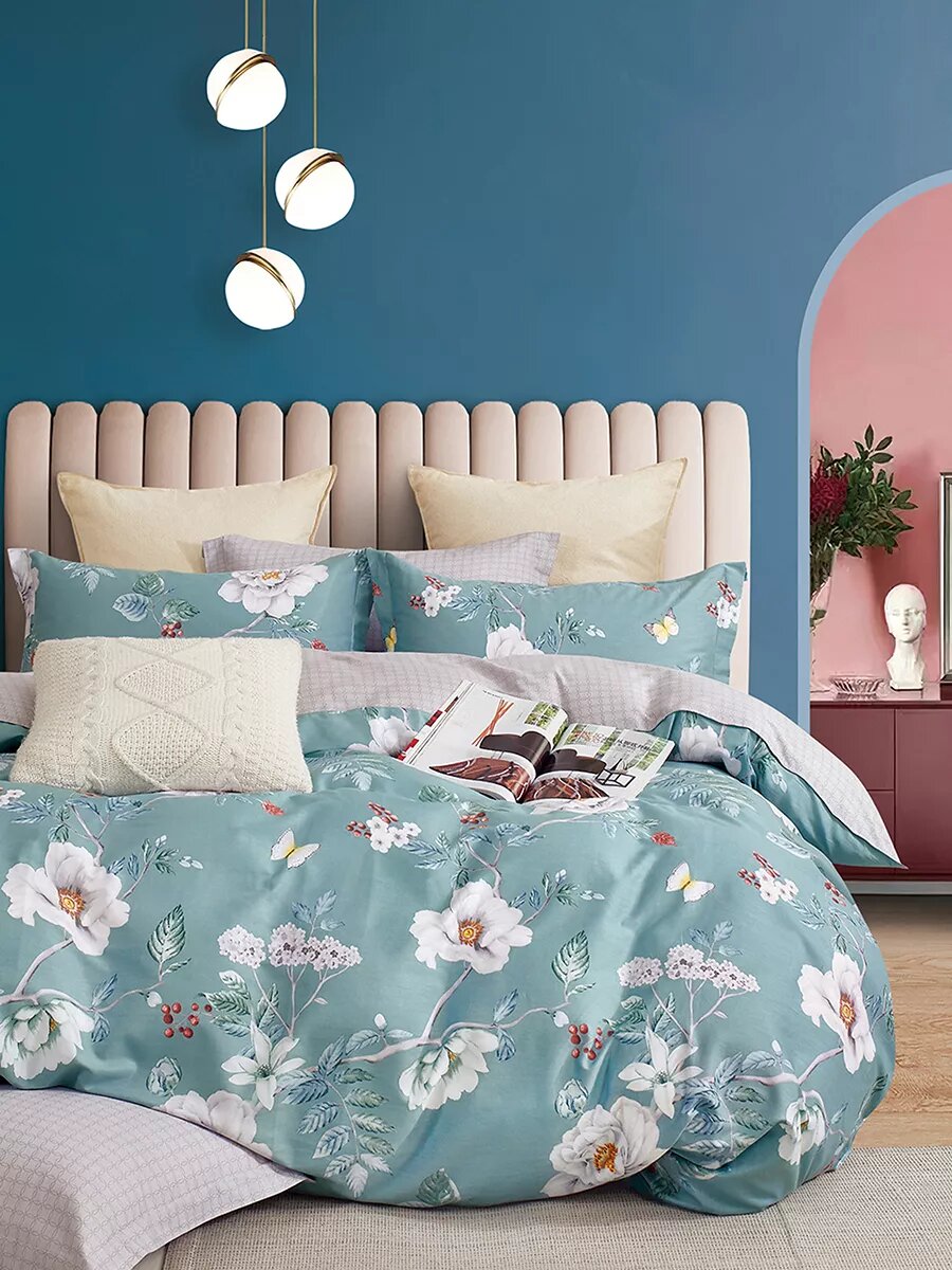 Постельное белье евро 4 наволочки хлопок Twill