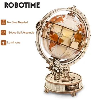 Деревянный 3D пазл Robotime Rokr Luminous Globe Игрушки 14+ лет