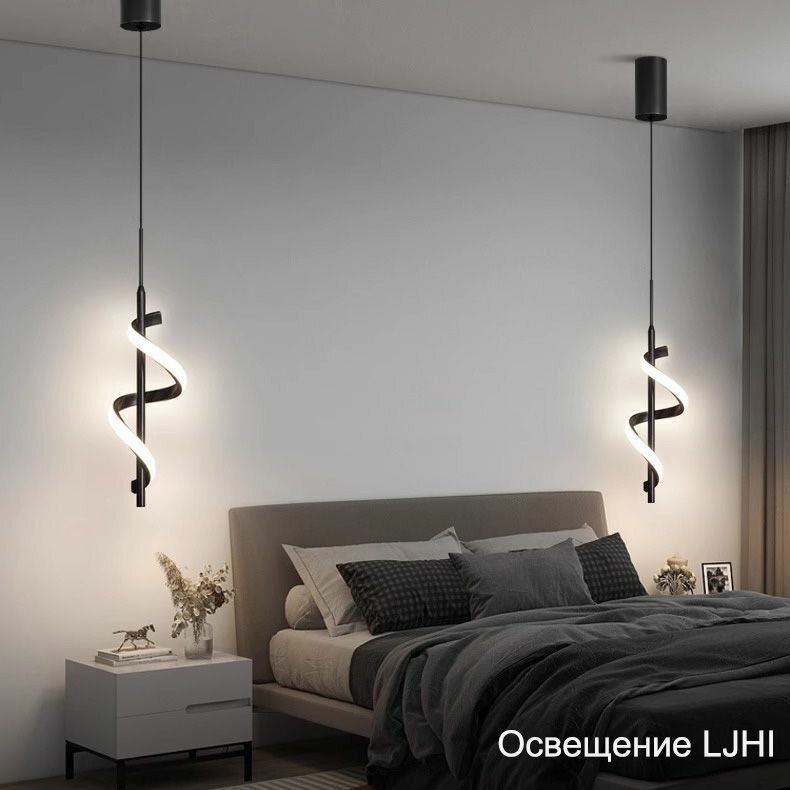 Люстра LJHI, LED, 10 Вт, плафон, 40х12х15 см, регулировка цветовой температуры