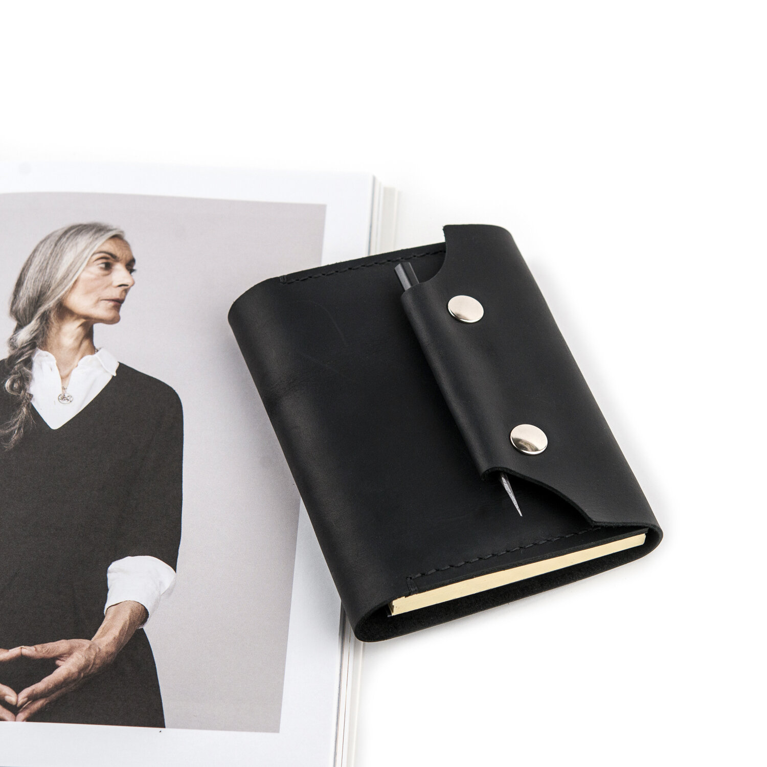 Кожаный блокнот А6 на кольцах со сменными блоками/Ежедневник недатированный из натуральной кожи