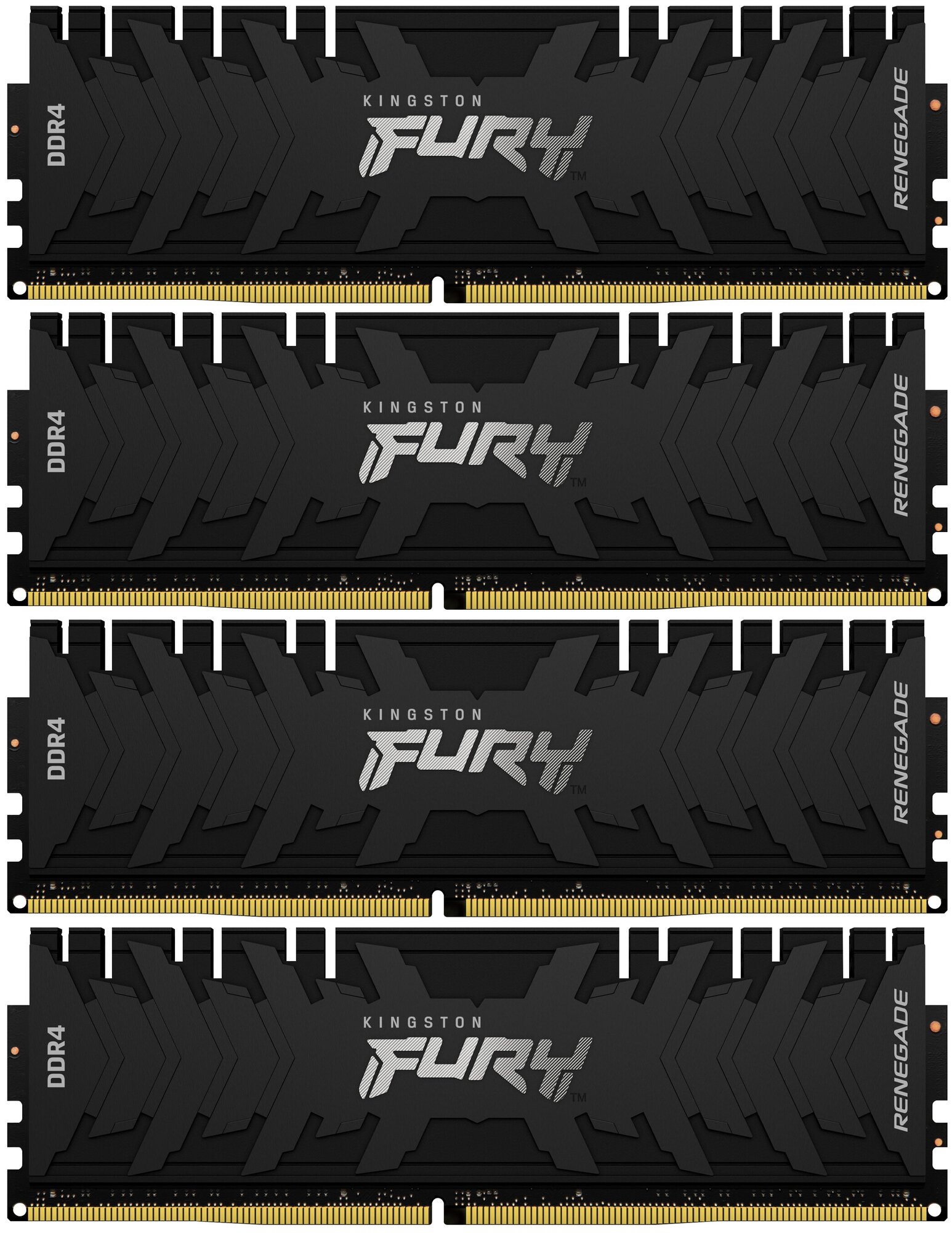 Память Kingston KF432C16RB2K4/128 DDR4 4x32GB Fury Renegade черный RTL Gaming PC4-25600 CL16 DIMM с радиатором Ret