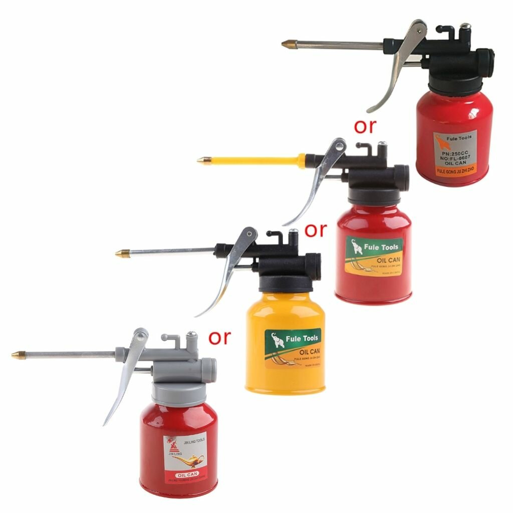 Масленка 250 мл с насосом и носиком, красная