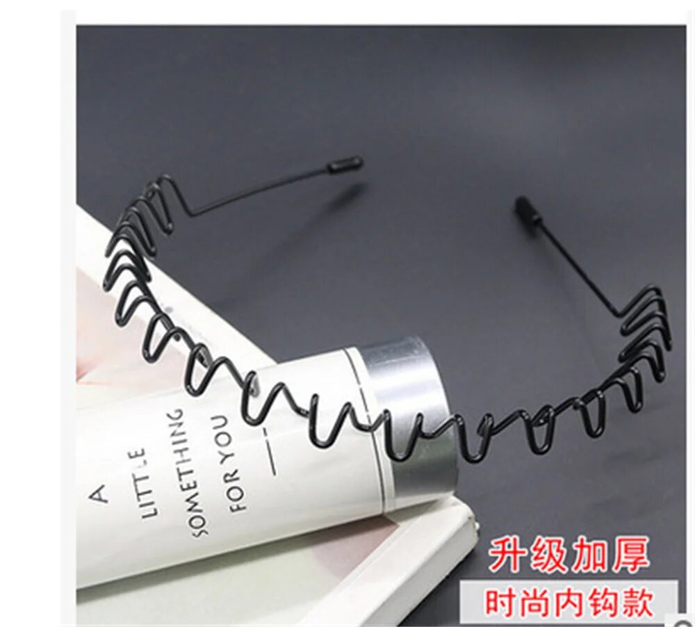 Металлический волнистый обруч для волос черный