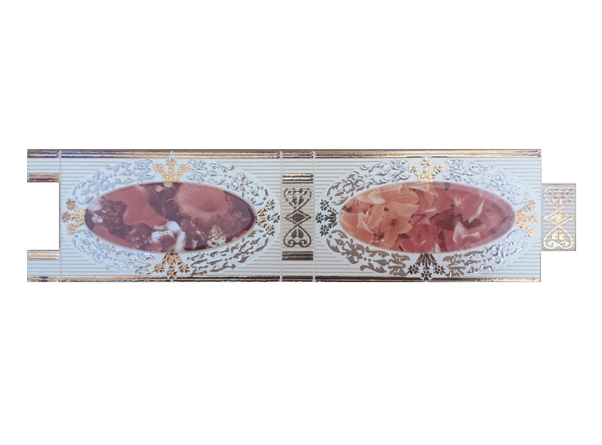 Бордюр керамический "Estilker"-6729 Цветы 6,5х25, 1 шт