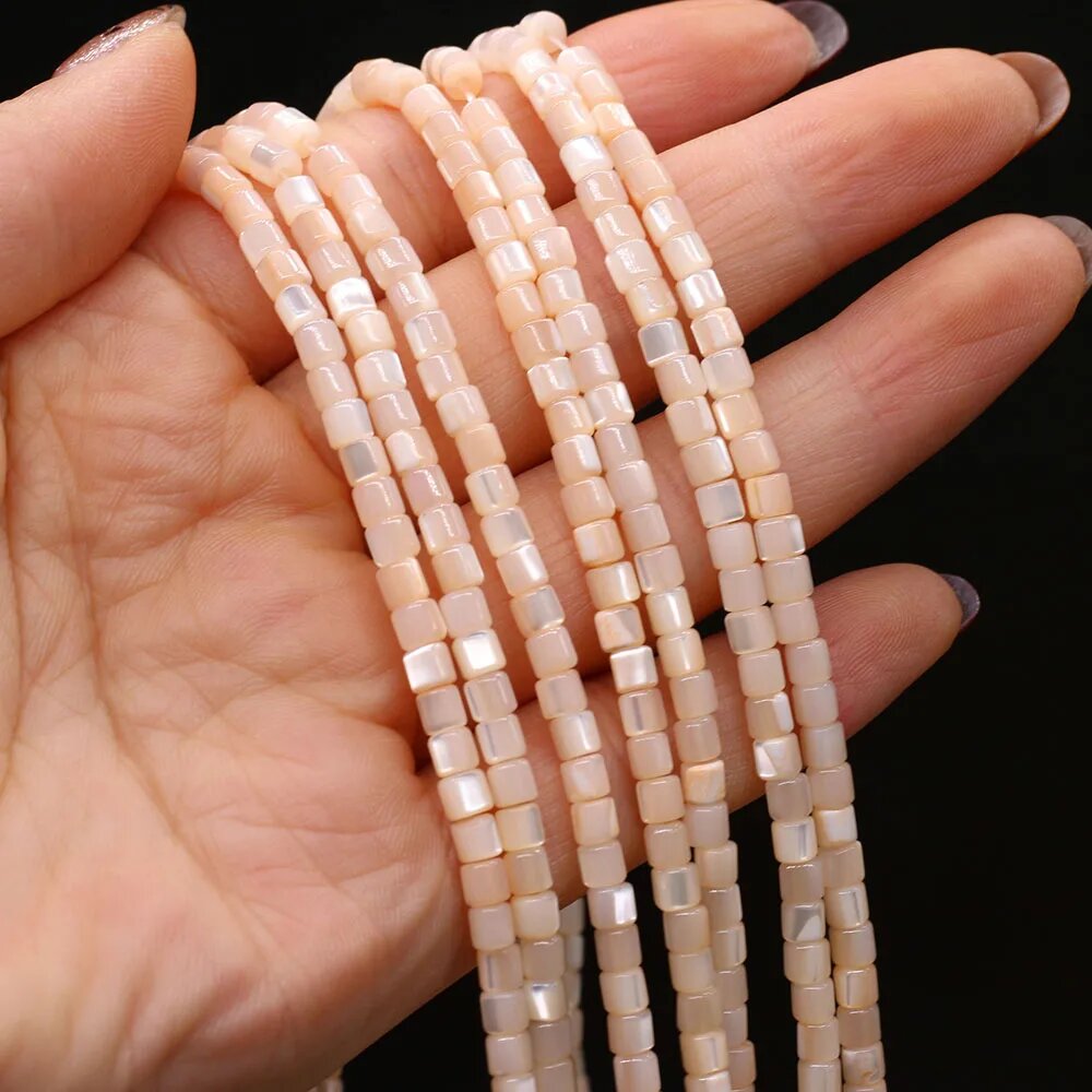 Перламутровые бусины из ракушки 3,5 мм Белый, Light Orange