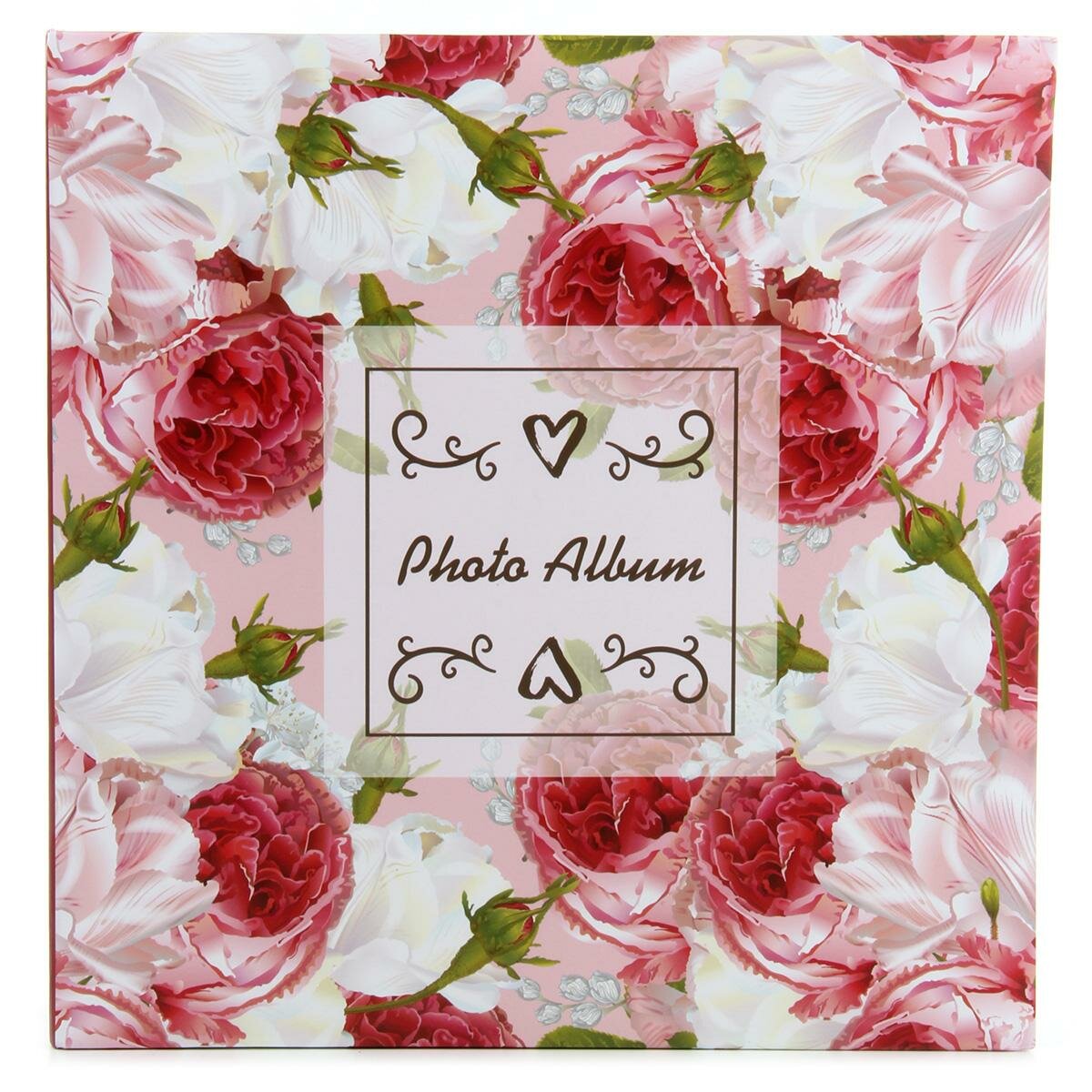 Фотоальбом Pioneer на 400 фотографий, 10х15 см, пап карман, переплет 3-кольца, пионы (110284/LM-4R400RB)