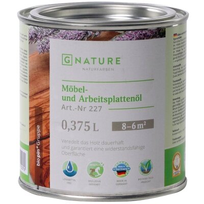 Масло Gnature 227 Arbeitsplattenol для мебели и столешниц, бесцветный 0,375л