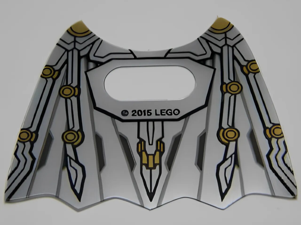 Деталь LEGO Плащ Lego 20273b Minifigure Wings Batman Space Collapsed with Center Opening and Black and Gold Pattern U Trans-Clear