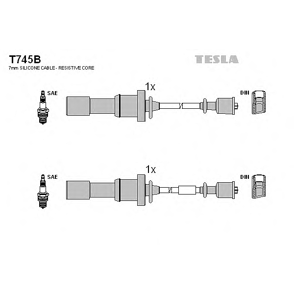 TESLA T745B (2750138B00) к-кт проводов\ Sonata (Соната) / Santa fe (Санта фе) / Trajet (Траджет) 2.0 / 2.4 01