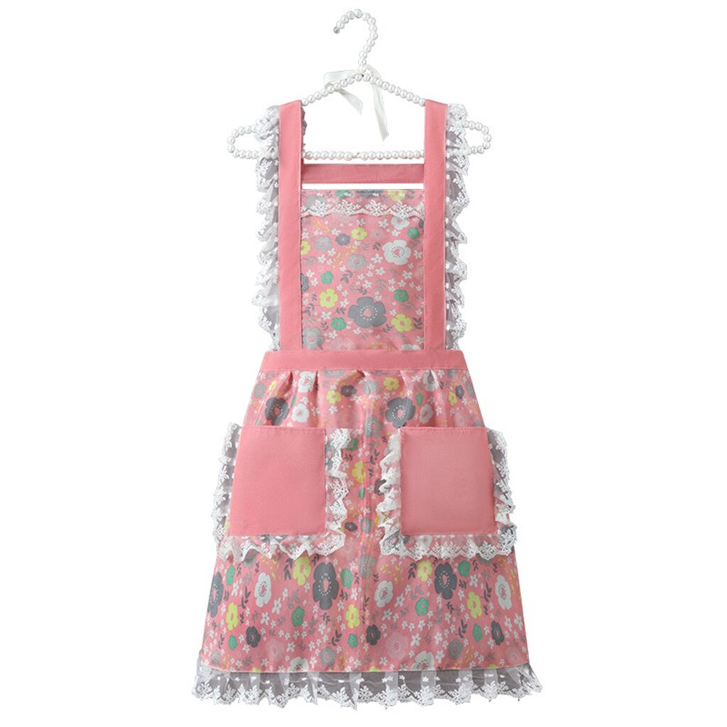 Фартук, Фартук с рюшами из холста - фартук с рюшами из холста, розовый, 1 шт.