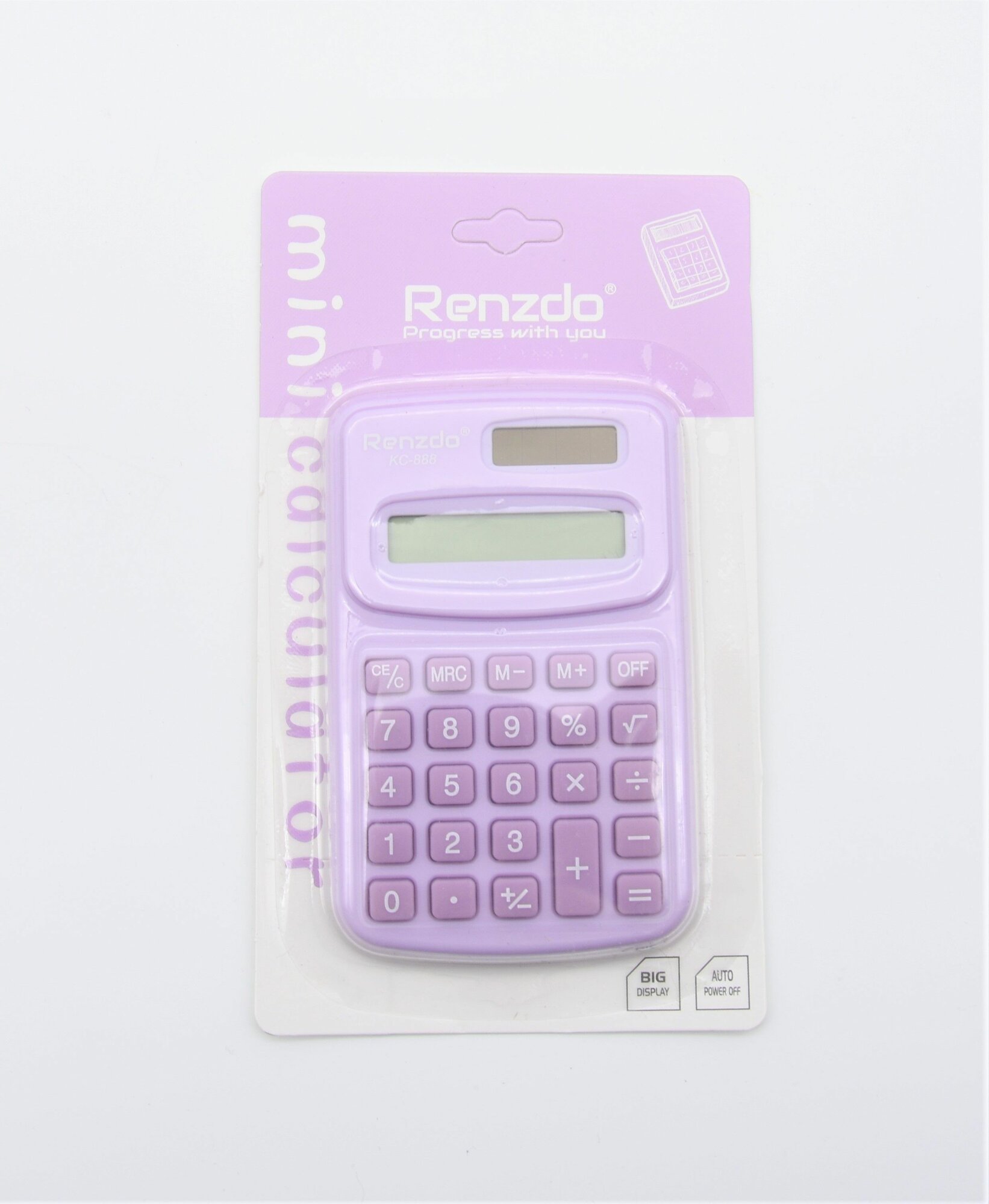 Калькулятор карманный 8-ми разрядный 100x60мм "К-888" сиреневый