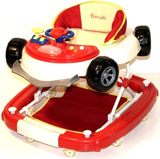 Ходунки Stiony 3в1 TOWN CAR 8801 красный батут, качалка Машинка