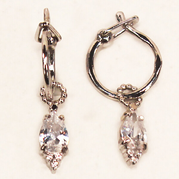 Серьги, серебро, 925 проба, родирование, фианит