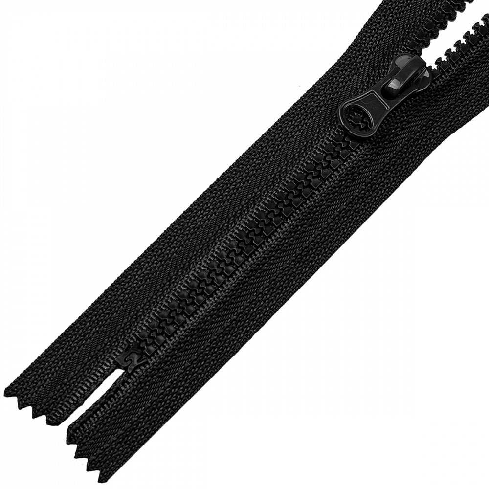 Молния MaxZipper трактор №5 1 замок с усиленными звеньями, 25 см, неразъемная цвет F322 черный, 50 шт