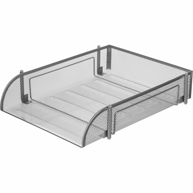 Лоток для бумаг Attache металлическая сетка, высота70 мм, серебро (383298)