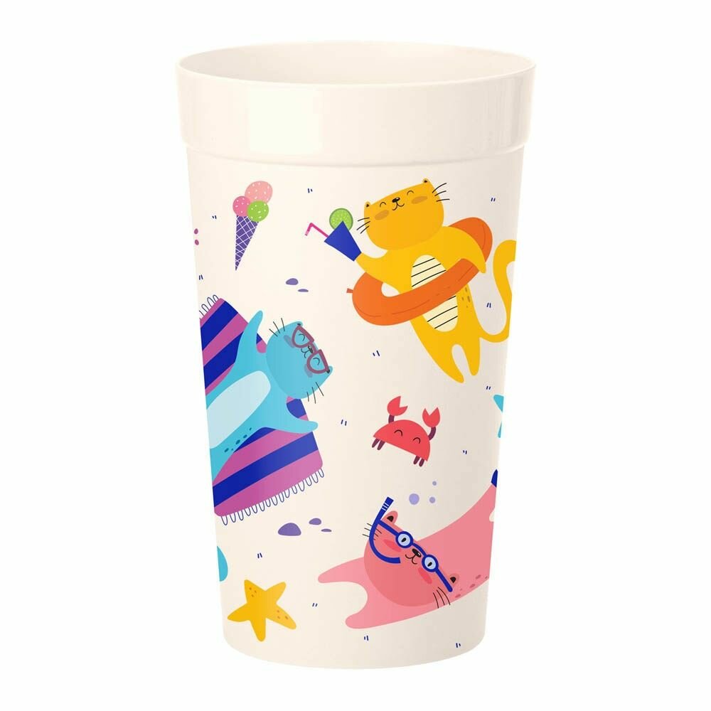 Стакан Бытпласт Бежевый, детский, с декором, 380 мл