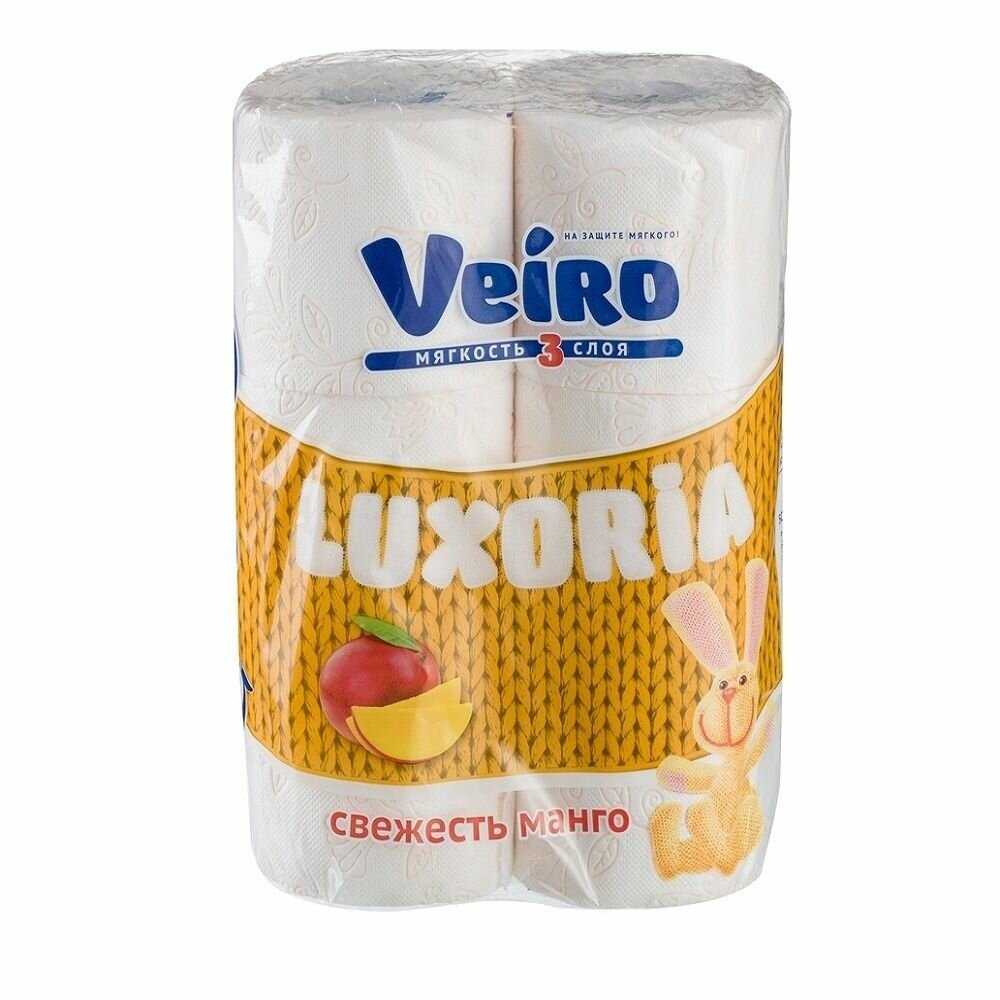 Бумага туалетная Veiro Luxoria, 3 слоя, белая, целлюлоза, 15 м, 6 рулонов (5с36)