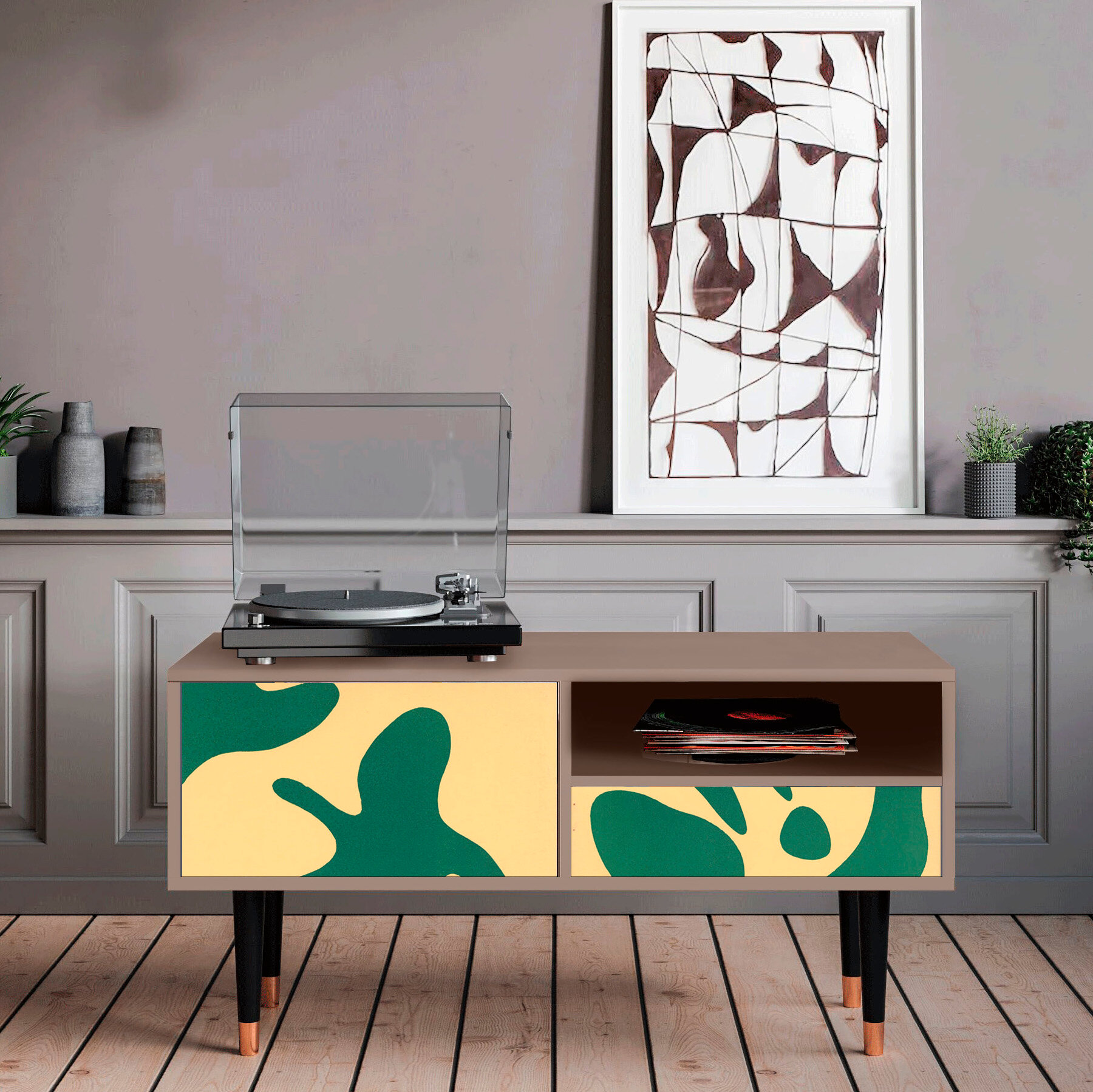 ТВ-Тумба - STORYZ - T3 Constellations by Jean Arp, Размер - 115 x 59 x 48 см, Цвет корпуса - , Бежевый