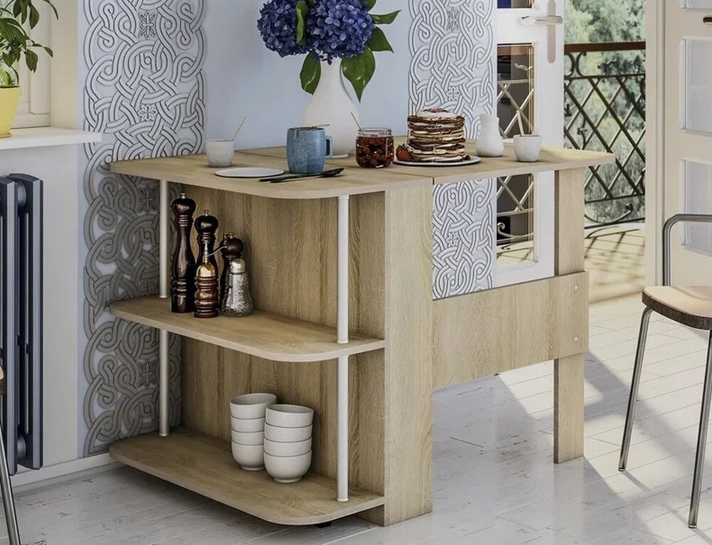 Стол-книжка кухонный деревянный Бабочка 80,0х75,0х41,0 см, доб сонома