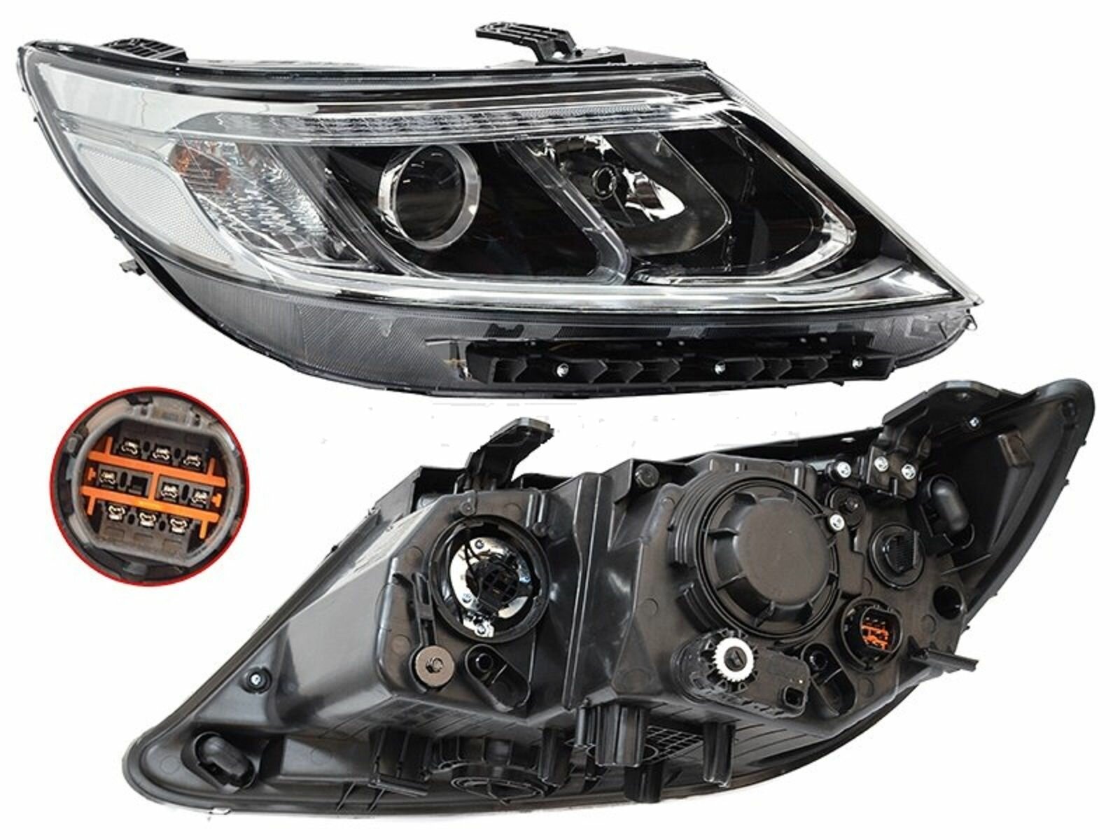 Фара KIA SORENTO 12-21 RH галоген, ДХО, с корректором