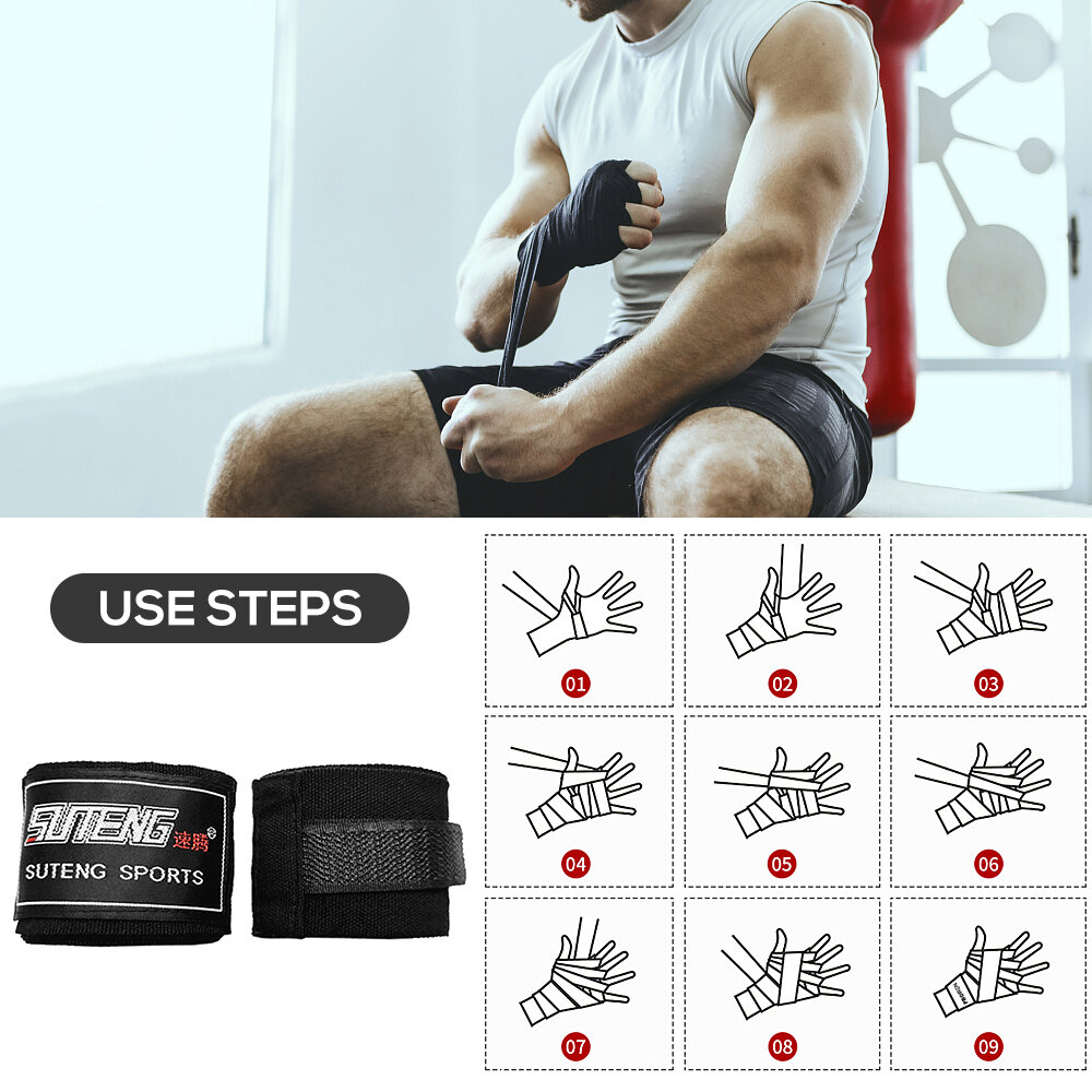 Боксерские бинты 3 метра: внутренние перчатки, поддержка запястья, регулируемые эластичные ленты для