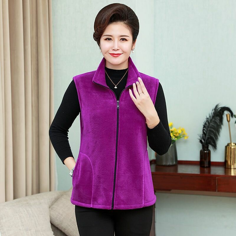 Жилет с хлопчатобумажной подкладкой для среднего и пожилого возраста, женская осенне-зимняя куртка с бархатным утеплителем, постоянное тепло и обогрев при постоянной температуре.