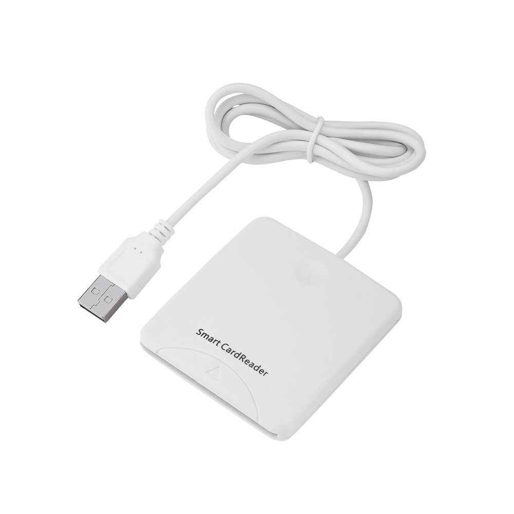 Белый портативный USB-считыватель смарт-чипов, высокоскоростной считыватель кредитных карт для мобильных банковских операций и безопасных платежей и передачи данных