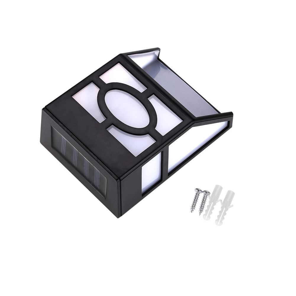 Солнечный настенный светильник с 2 светодиодами для улицы, сада, дорожек, ландшафта, забора, двора, теплый белый свет