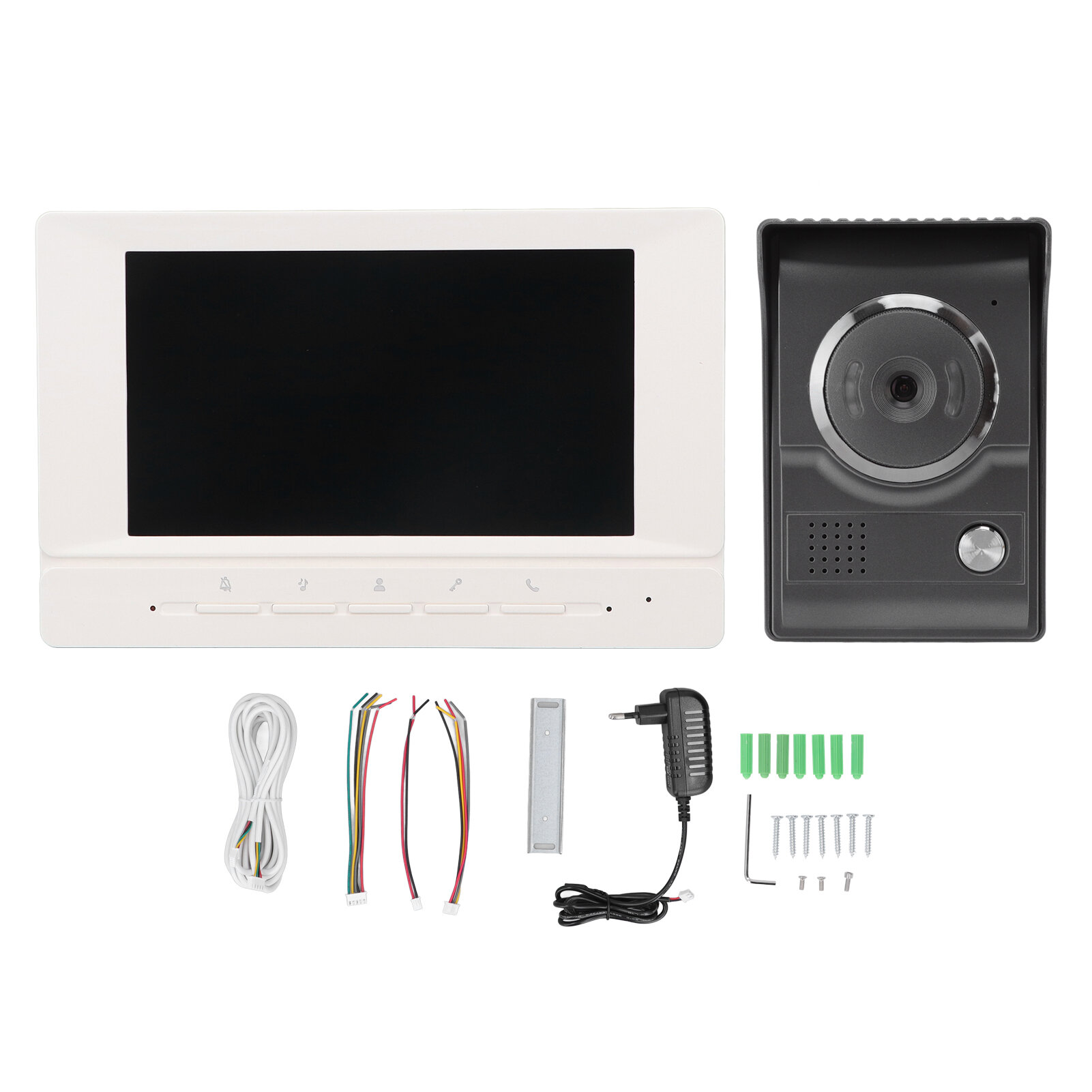 7 HD видеодомофон с ночным видением, IP55, для квартиры/дома, EU plug 100-240V