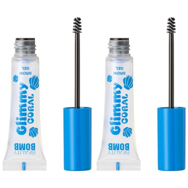 Гель для бровей Beauty Bomb Glimmy Coral 01 Brow Gel, водостойкий, прозрачный, без парабенов, 2шт