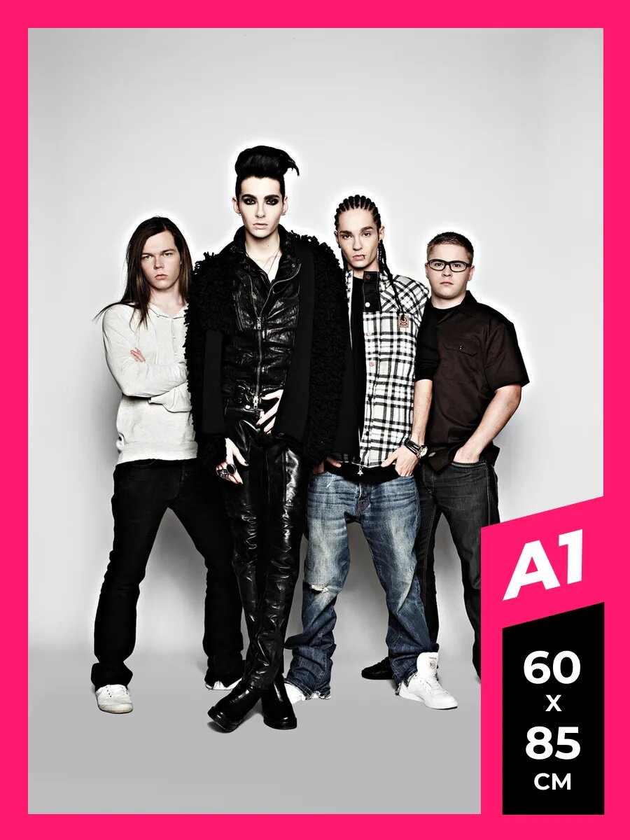 Постер Tokio Hotel плакат Токио Хотел 3 A1, матовая фотобумага премиум качества