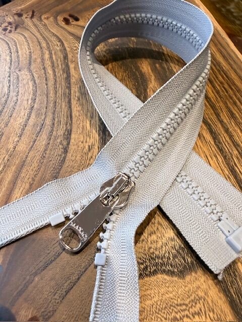 Молния разъемная тракторная пластик Т8 - 43см ( 1 зам.) цвет тесьмы-серый