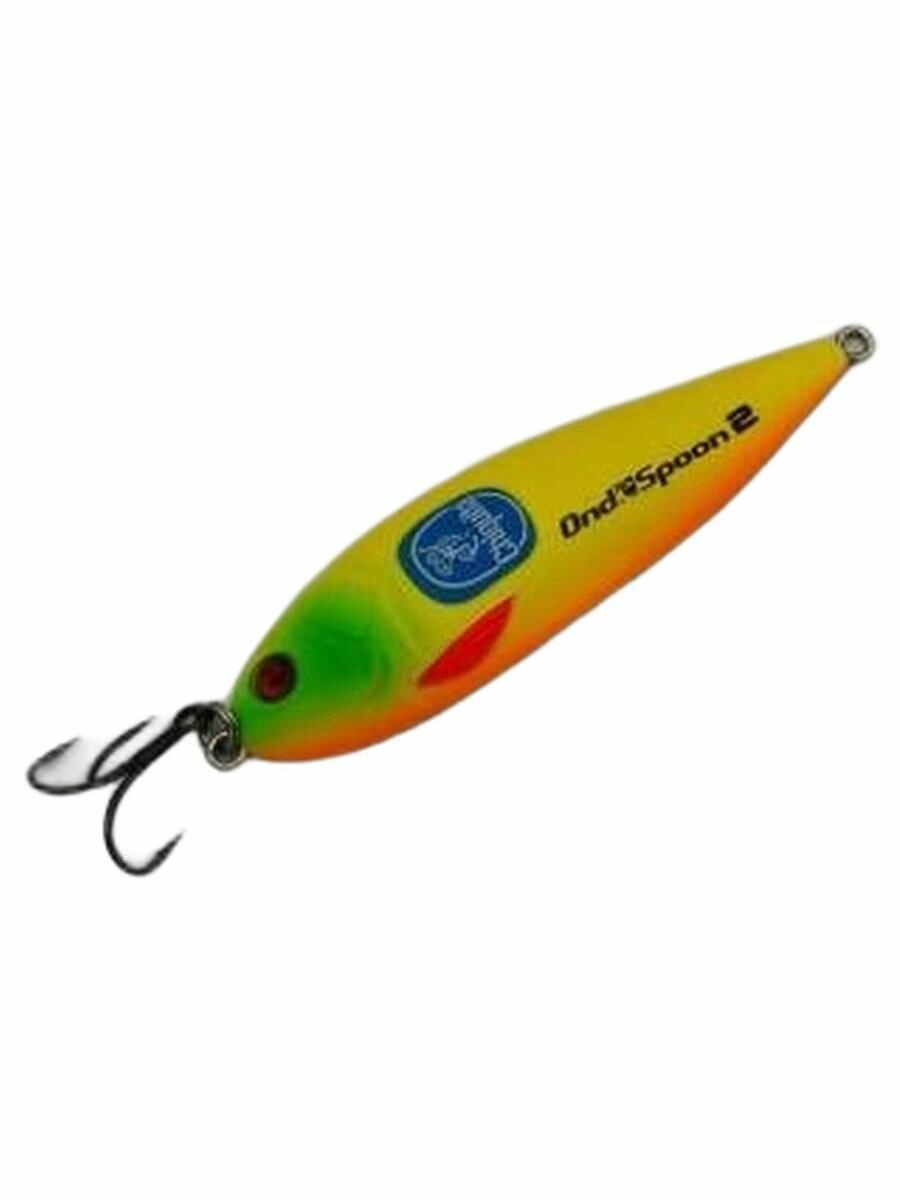 Блесна Ondespoon 2, размер 90 мм, вес 18 г тонущая приманка с шумовым эффектом, предназначенная для ловли щуки, окуня и судака. Это универсальная спиннинговая приманка.