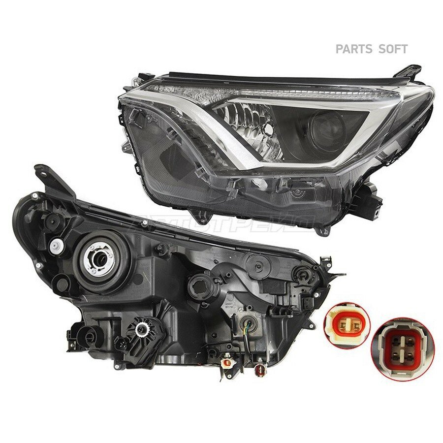 Фара Toyota RAV4 (XA40) 15-19 (Слева/ Галоген/ С электрокорректором) от официального дистрибьютора, SAT, артикул ST1121149LMLDEM2