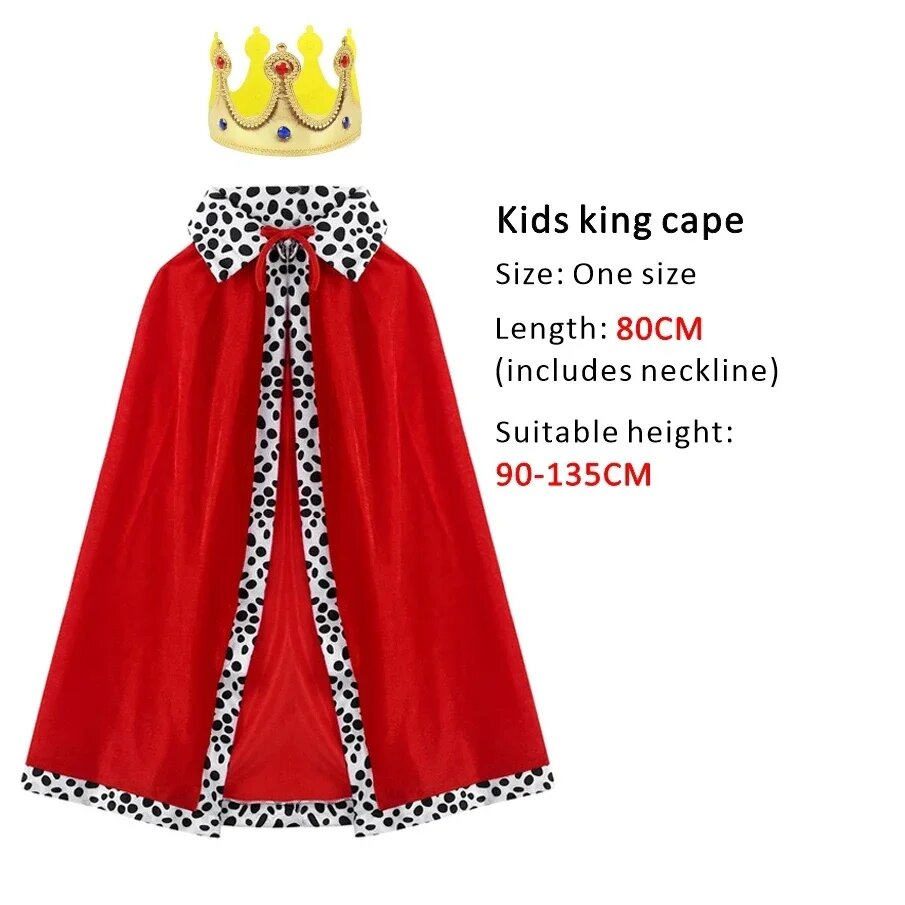 Красный королевский плащ MOWALIZADA для косплея Kids Cape Crown