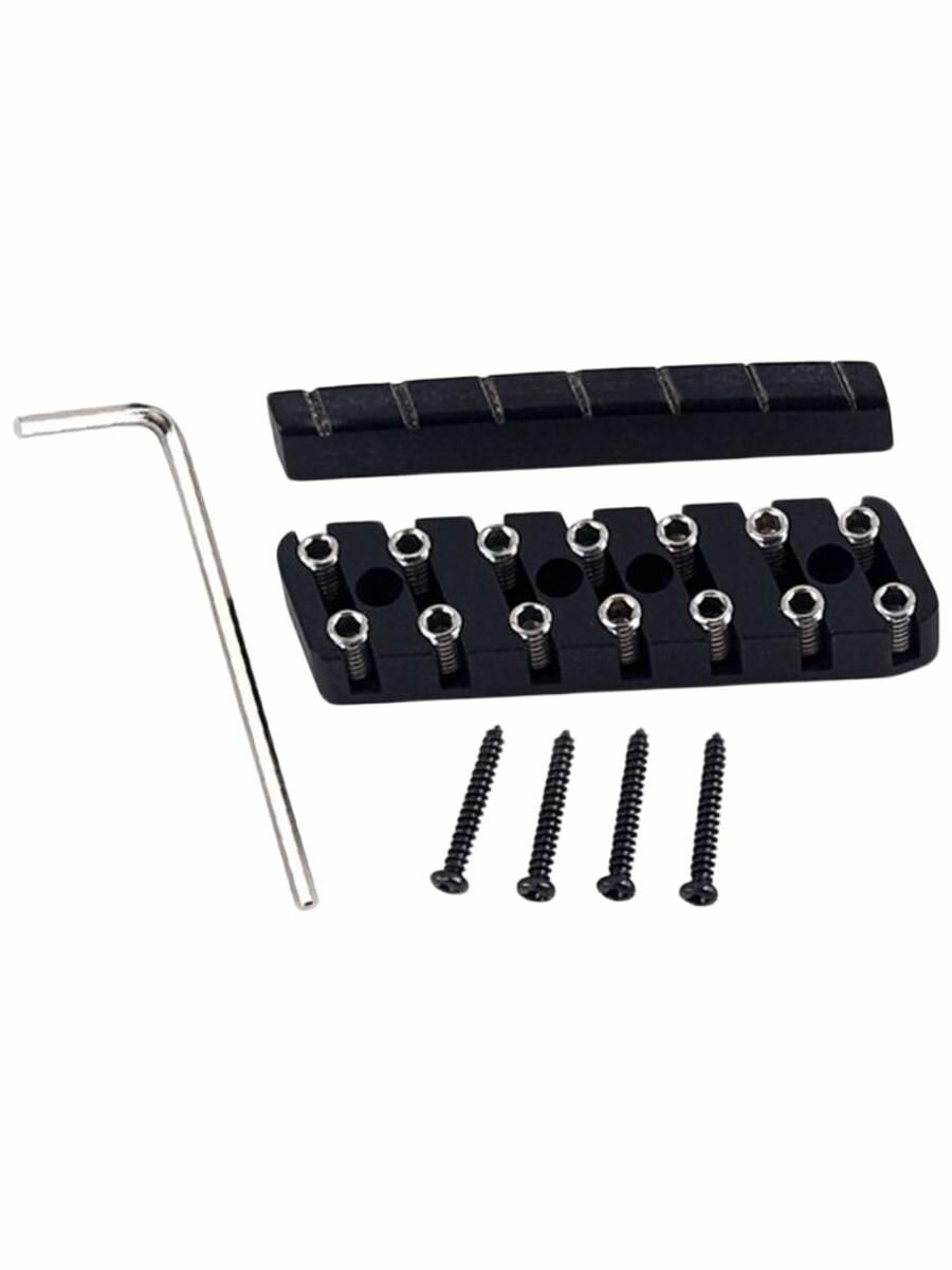 Черный безголовый цинь с косым ртом и набором верхних подушек из верблюжьей кости-7 струн