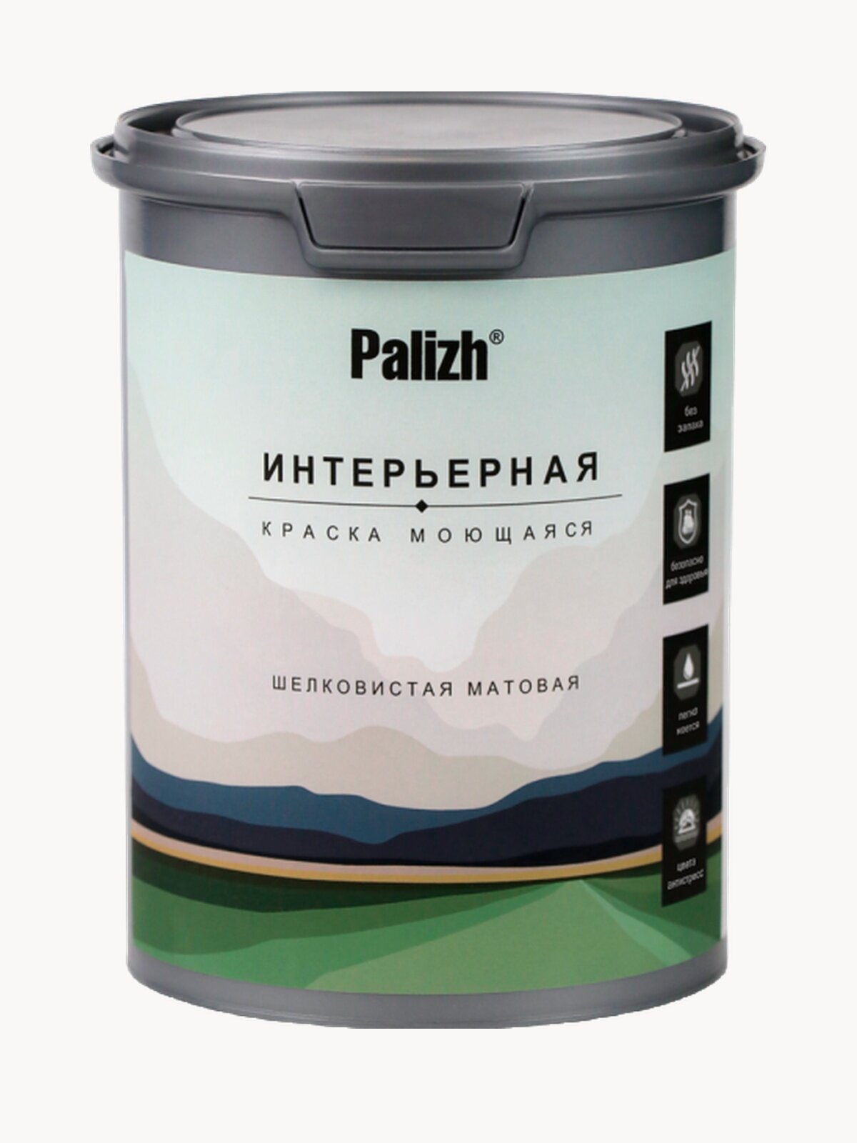 Акриловая краска для стен и потолков интерьерная без запаха моющаяся "Palizh" Пшеничное поле 1,4 кг