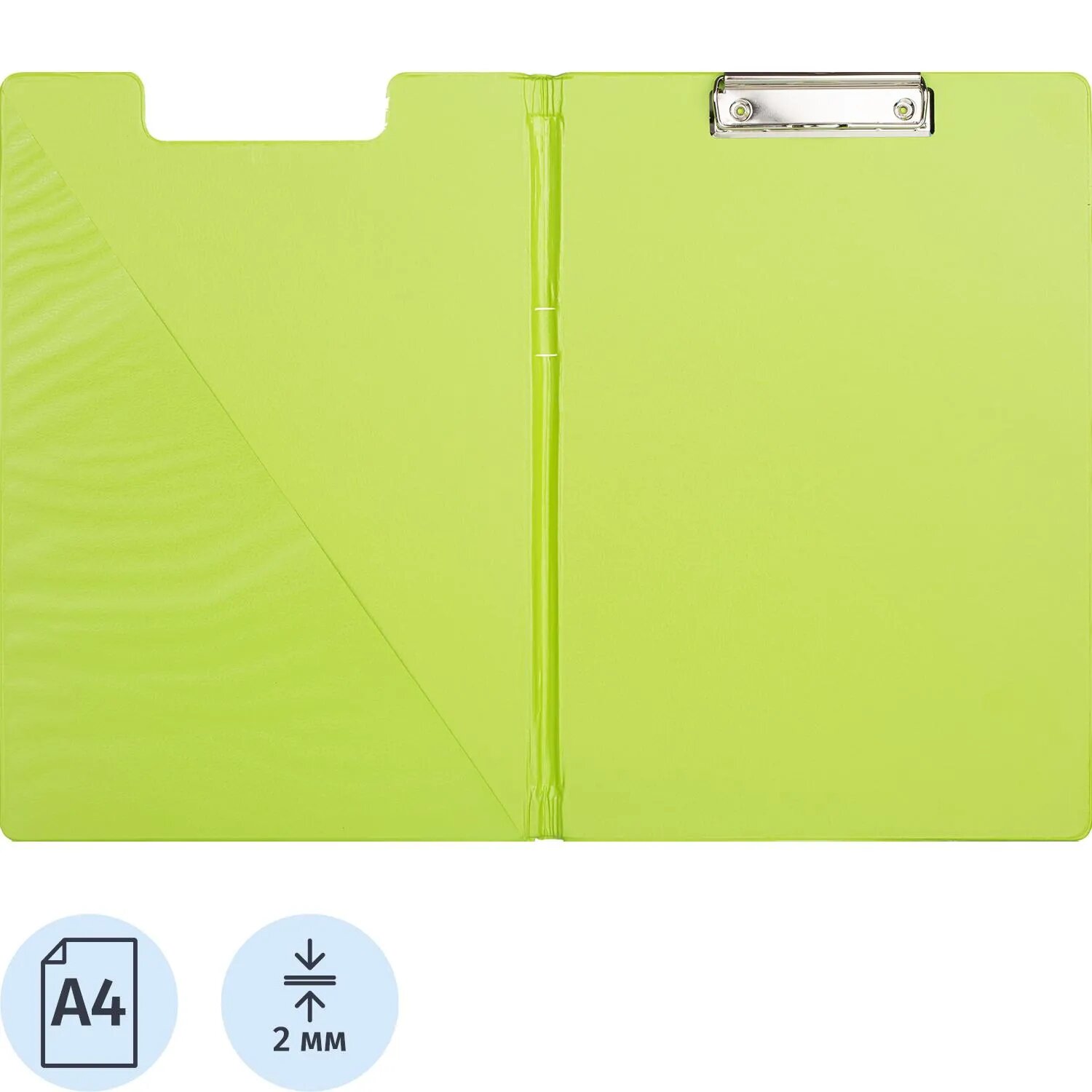 Папка-планшет с зажимом и крышкой Attache Bright colours A4 лайм