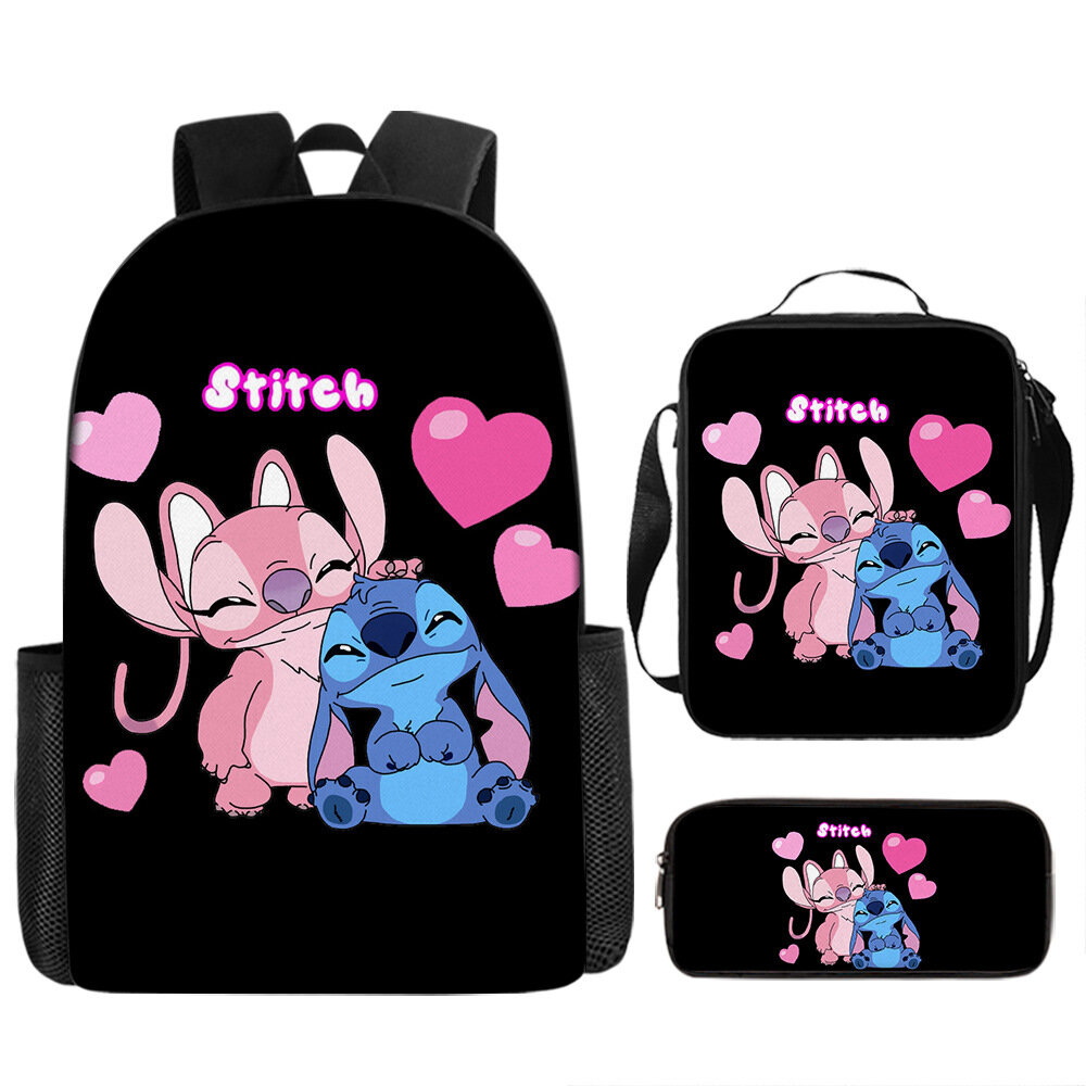 Школьная сумка Stitch Рюкзак Stitch Рюкзак Stitch Рюкзак Lilo Сумка из ткани Оксфорд Сумка для обеда Сумка-карандаш